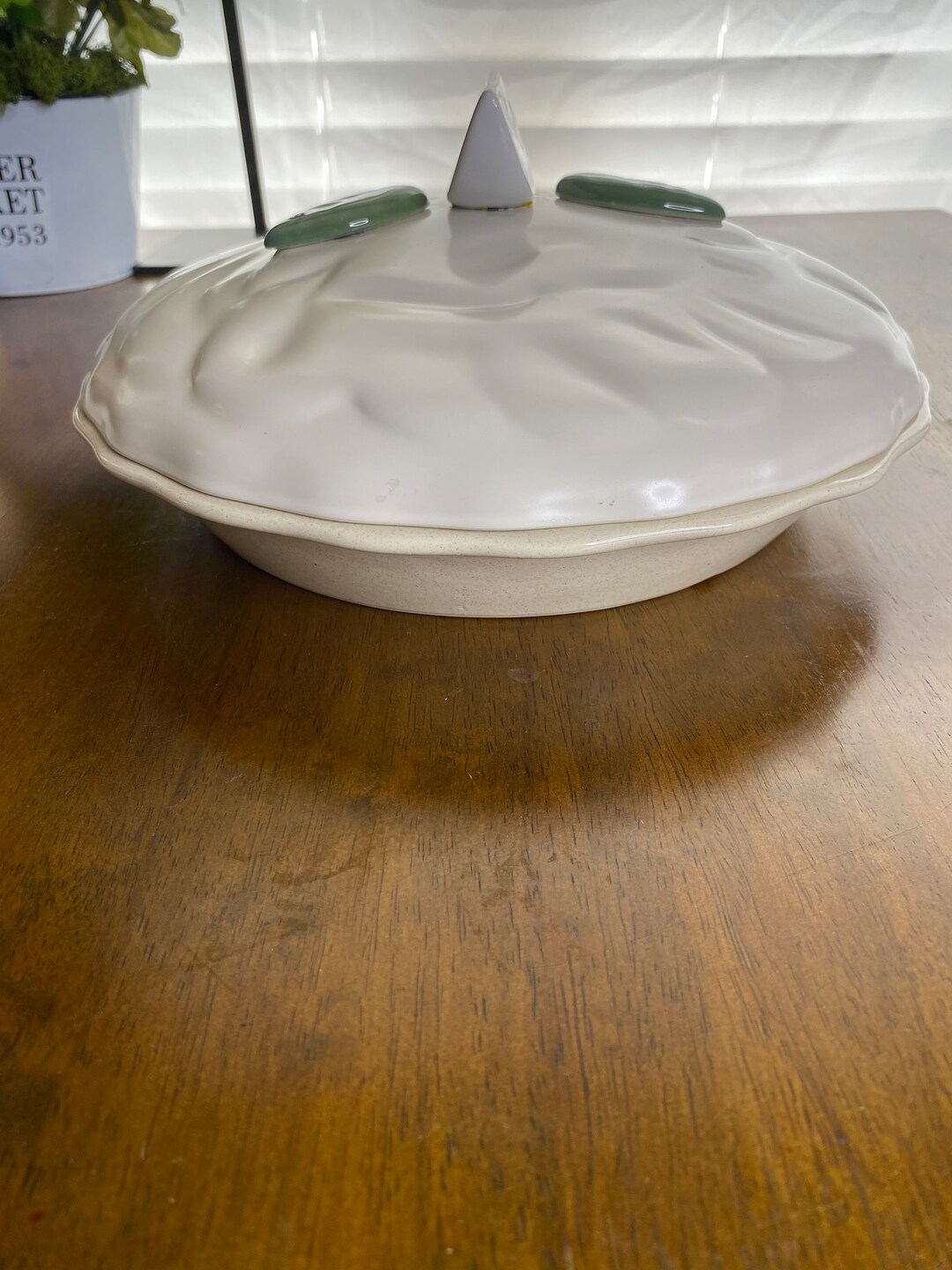 Vintage Lemon Meringue Pie Keeper Covered Ceramic Pie Dish Dessert ...