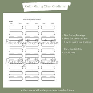 Printable Color Swatch Chart Pack for Colored Pencils Markers | DIY ...