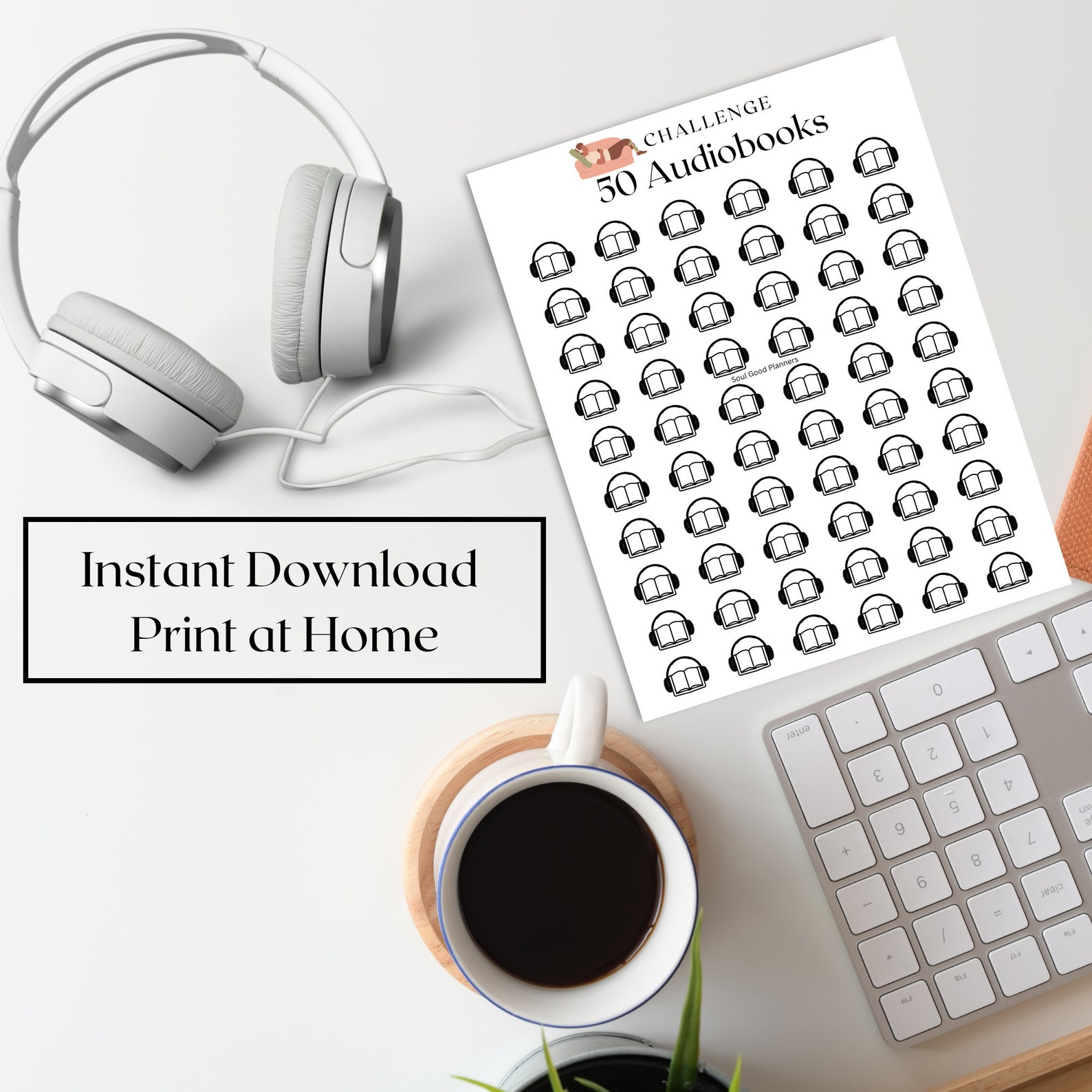 Audiobook Tracker | Printable Book Tracker | Printable Journal PDF ...