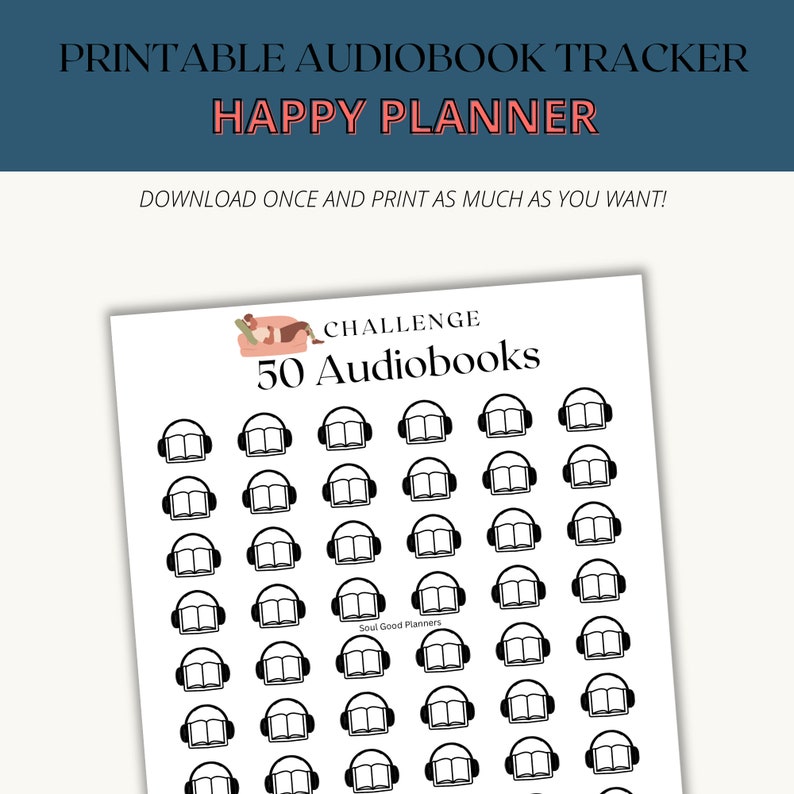 Audiobook Tracker | Printable Book Tracker | Printable Journal PDF ...