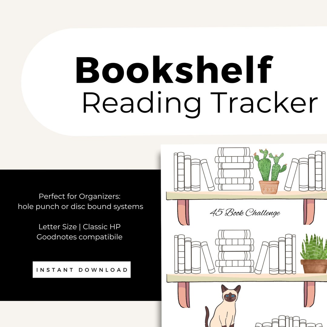Reading Tracker Printable, Bookshelf Reading LOG, A4, BIG HP, Book ...