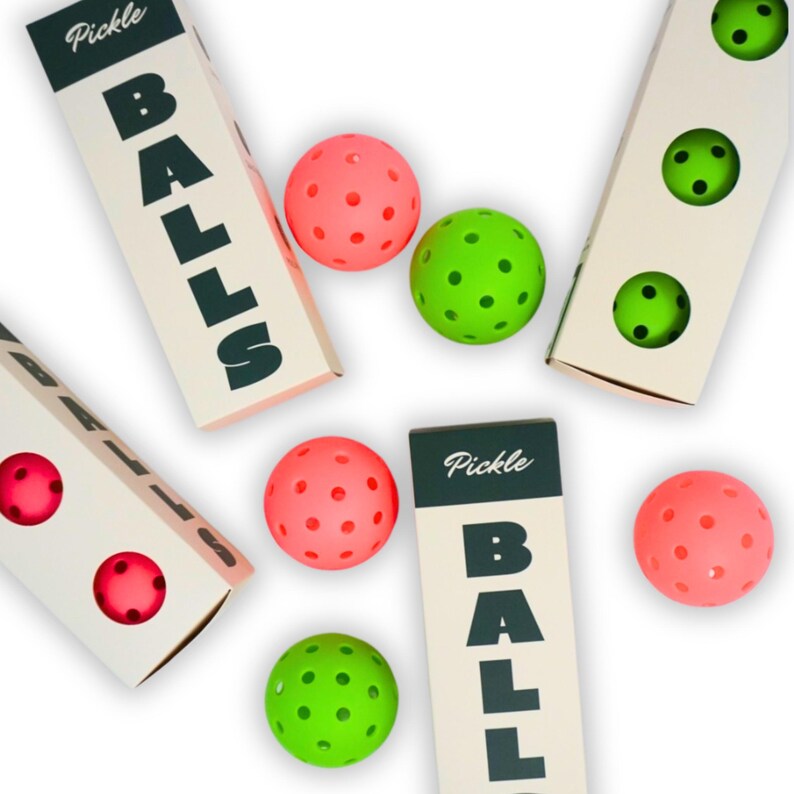 Pink Pickleball Balls - Set of 3 Durable Balls in Bright Green, Orange ...