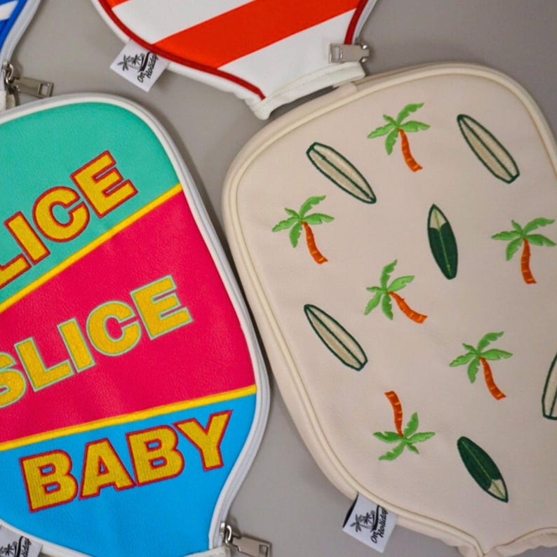 Surfer Patch Universal Pickleball Paddle Cover - Leather Pickleball Paddle Covers - Perfect Gift ...