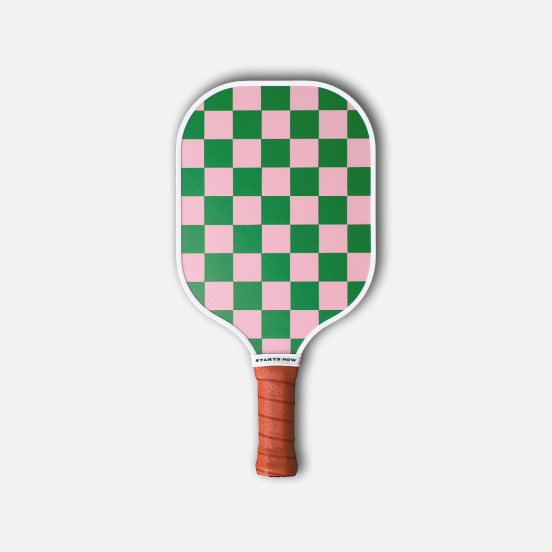 Pink and Green Checkered Pickleball Paddle - Etsy