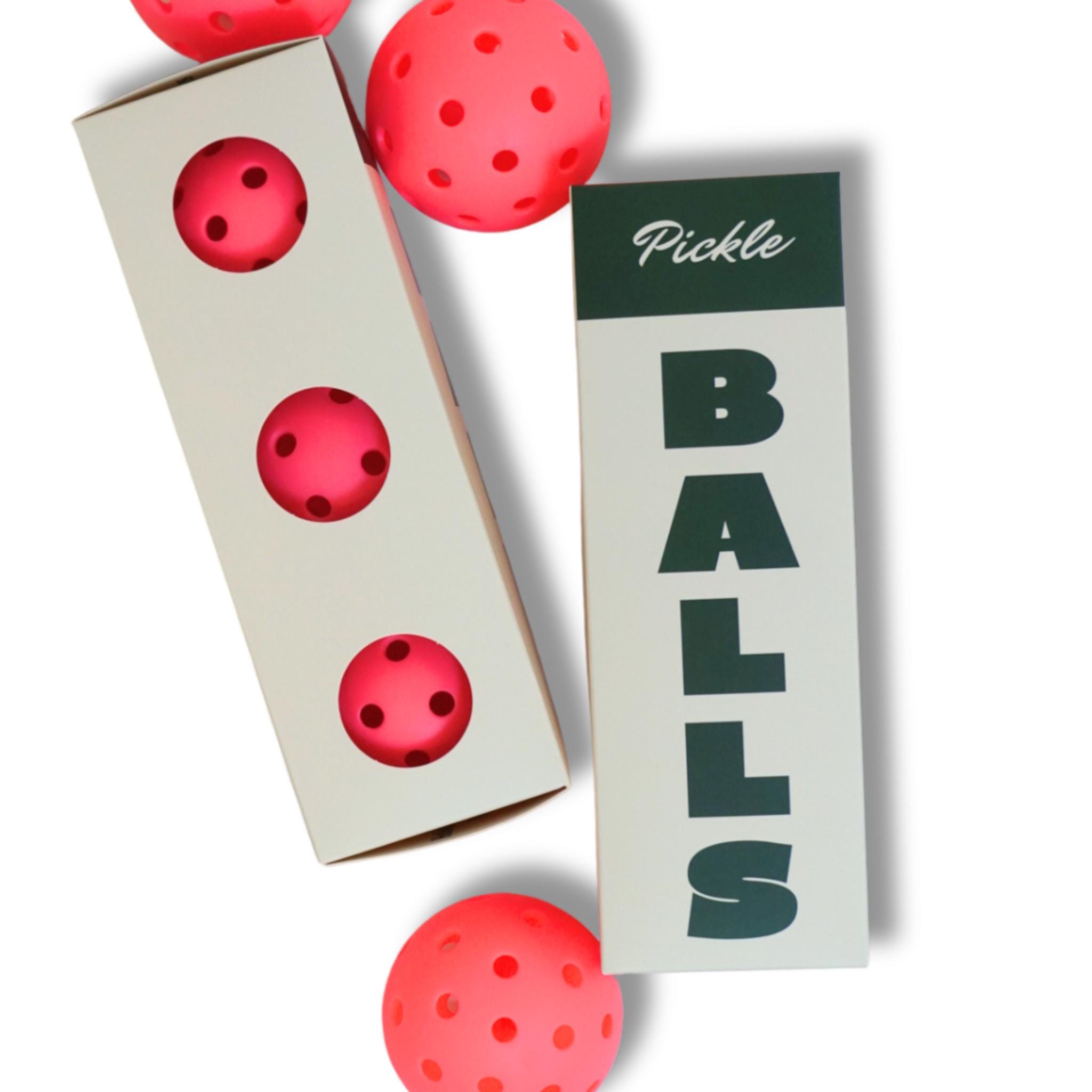 Pink Pickleball Balls - Set of 3 Durable Balls in Bright Green, Orange ...