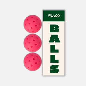 Pink Pickleball Balls - Set of 3 Durable Balls in Bright Green, Orange ...