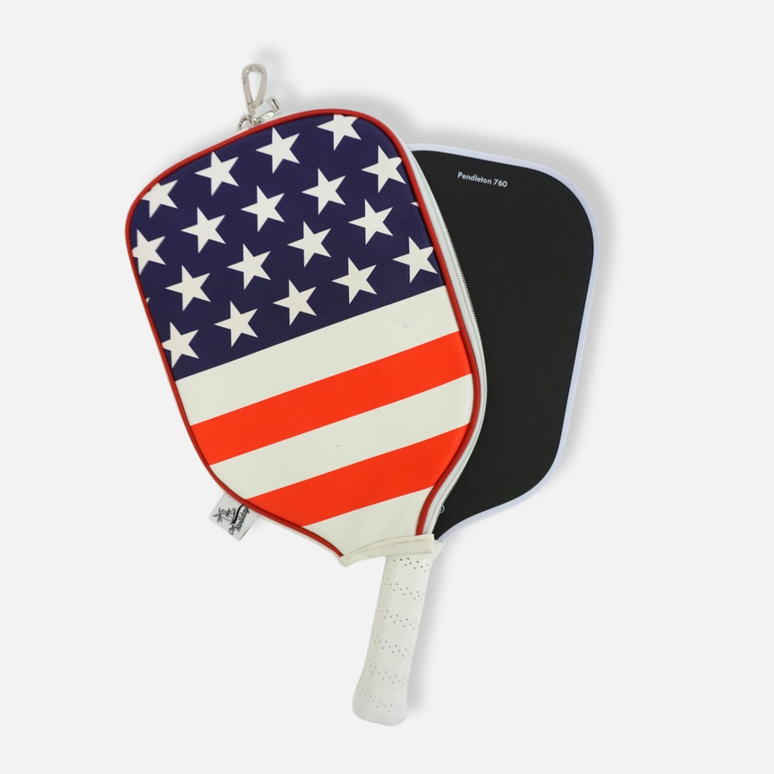 American Flag Patriotic Universal Pickleball Paddle Cover - Leather ...