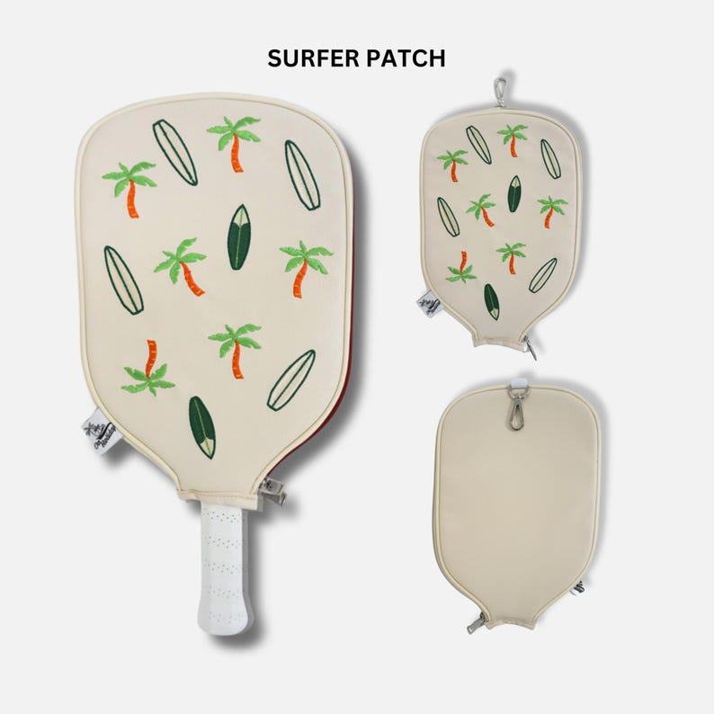 Surfer Patch Universal Pickleball Paddle Cover - Leather Pickleball Paddle Covers - Perfect Gift ...