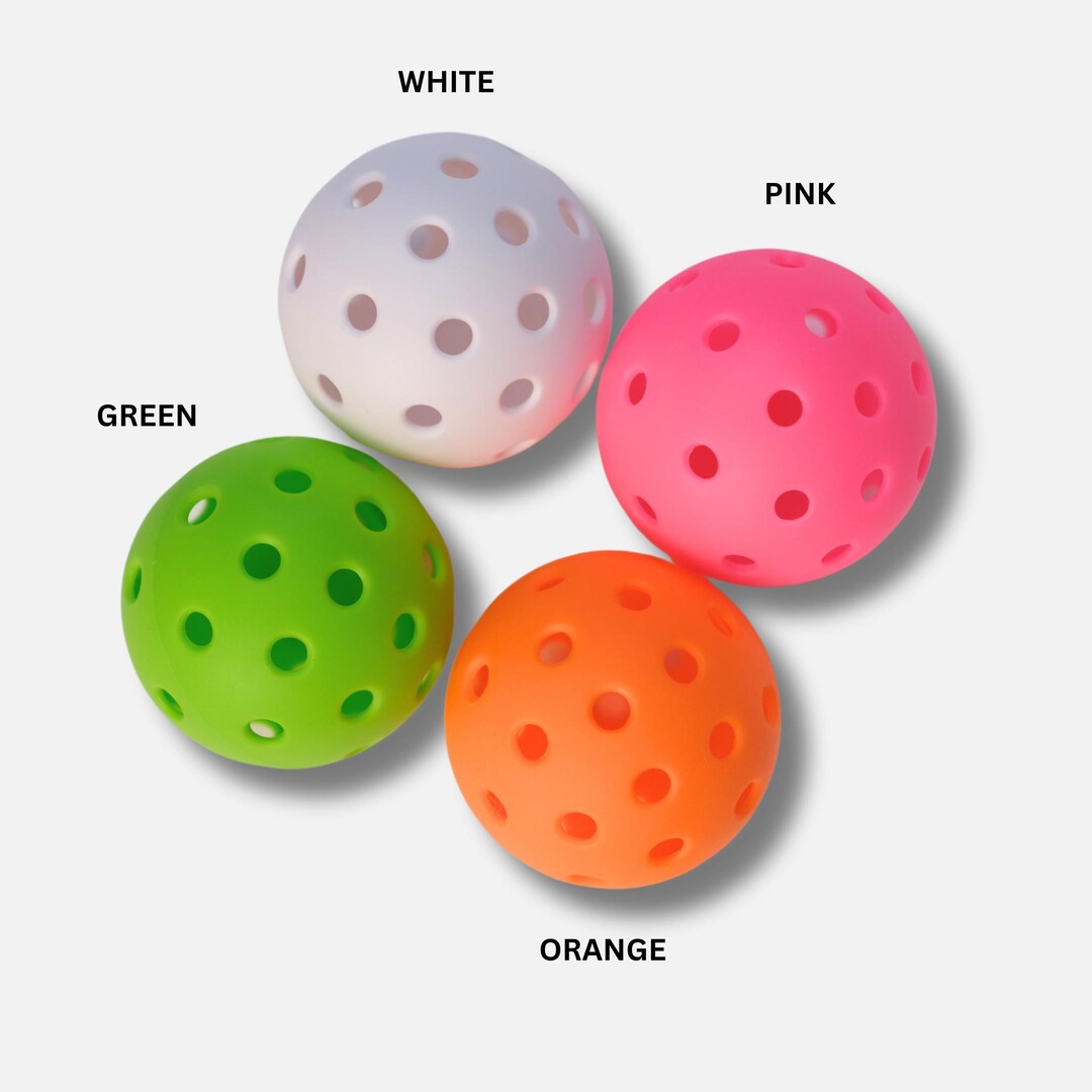 Pickleball Balls - Set of 3 Durable Balls in Bright Green, Orange, Pink ...