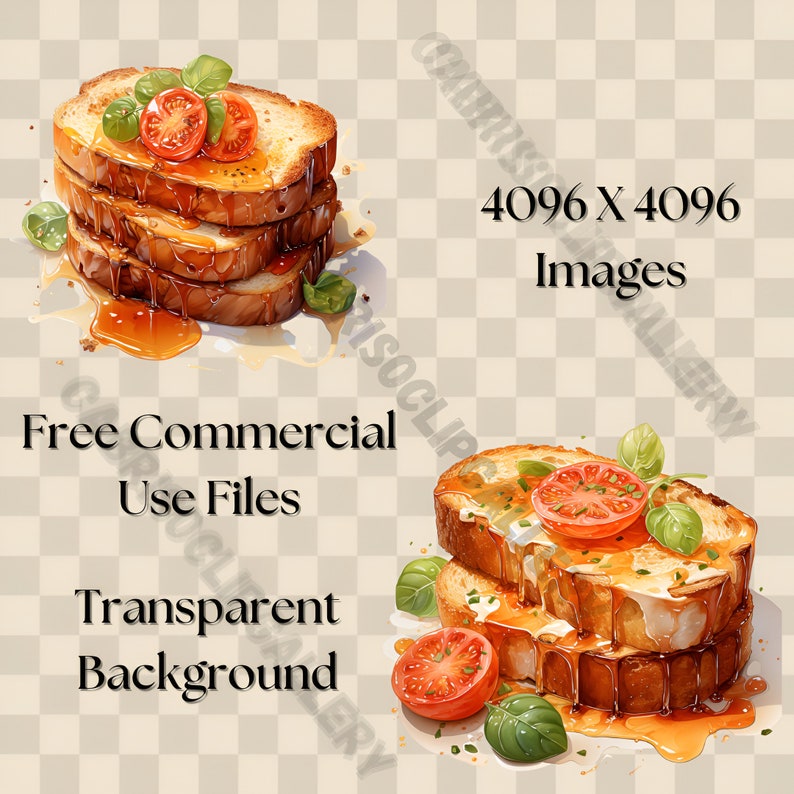 Food, Breakfast, Tomato Toast Clipart Bundle, Transparent PNG & JPG ...