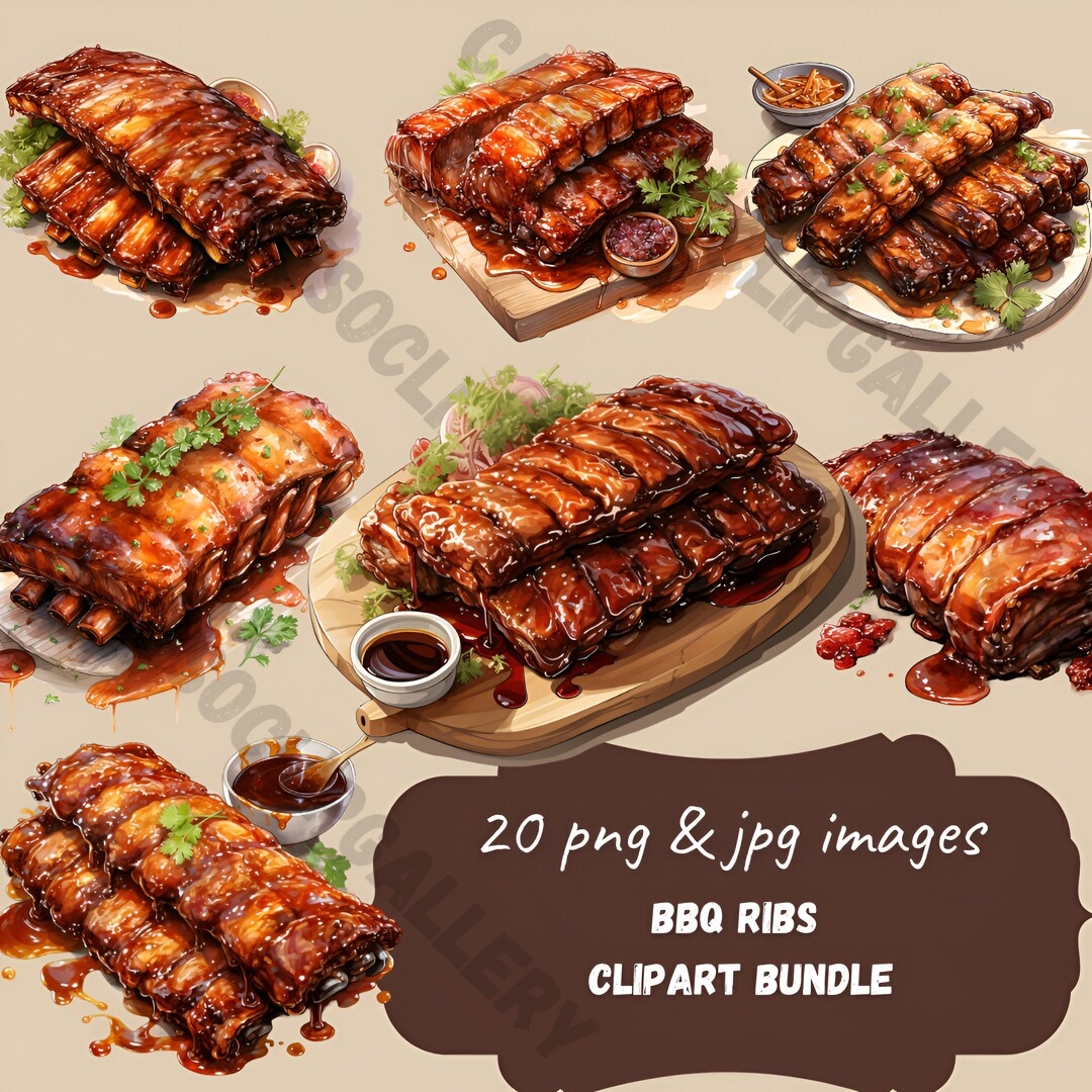 Food, Bbq Ribs Watercolor Clipart,spare Ribs Png Graphics, Ong Sweets ...