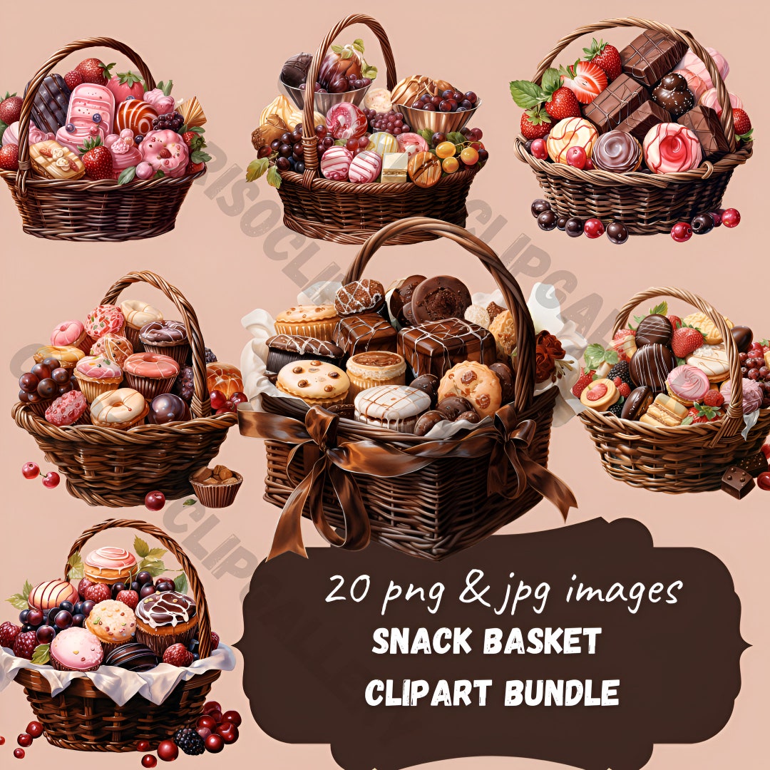 Snacks, Sweets, Baking Watercolor Clipart, Dessert Png Graphics, Ong ...