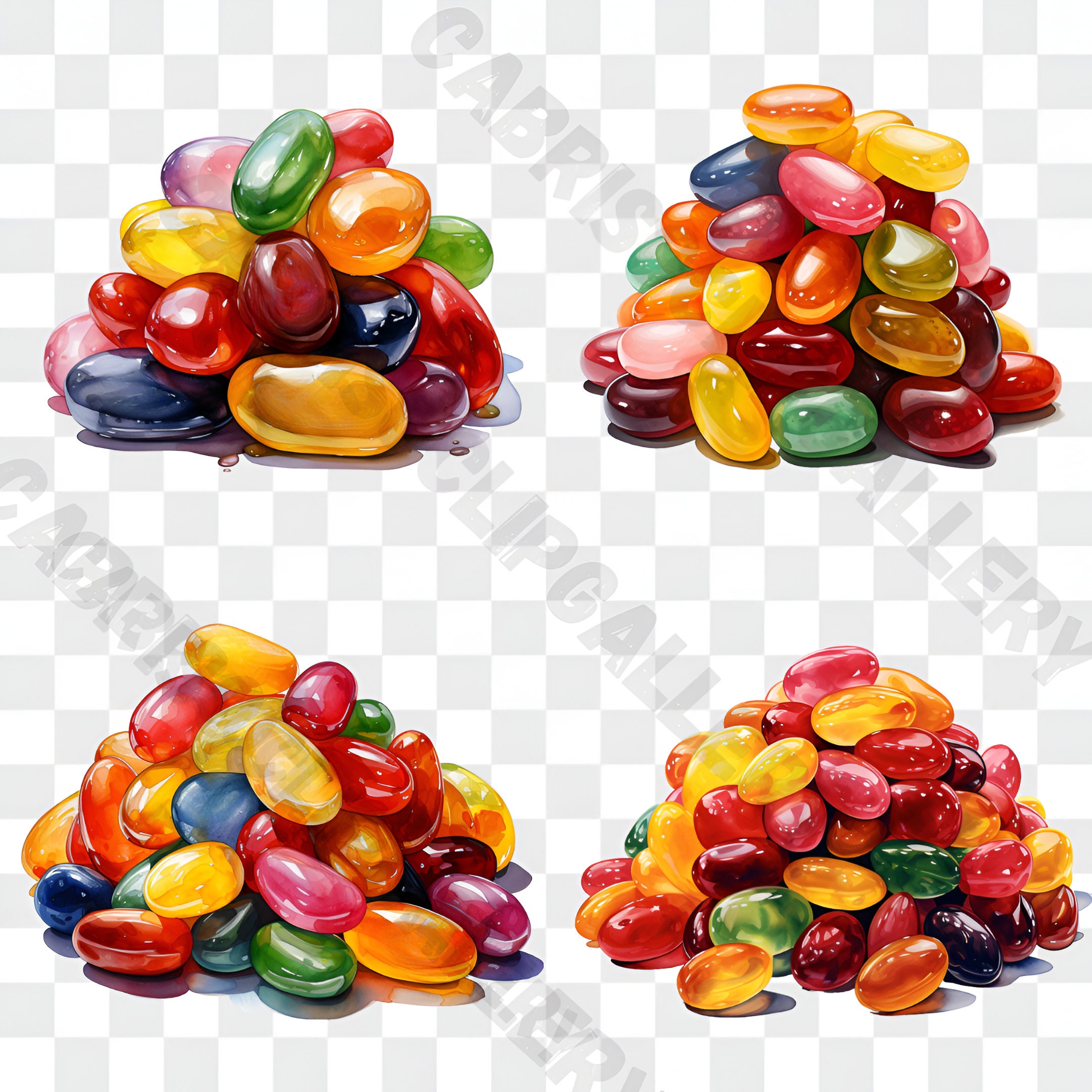 Candy, Jelly Beans Watercolor Clipart, Dessert Png Graphics, Ong Sweets ...