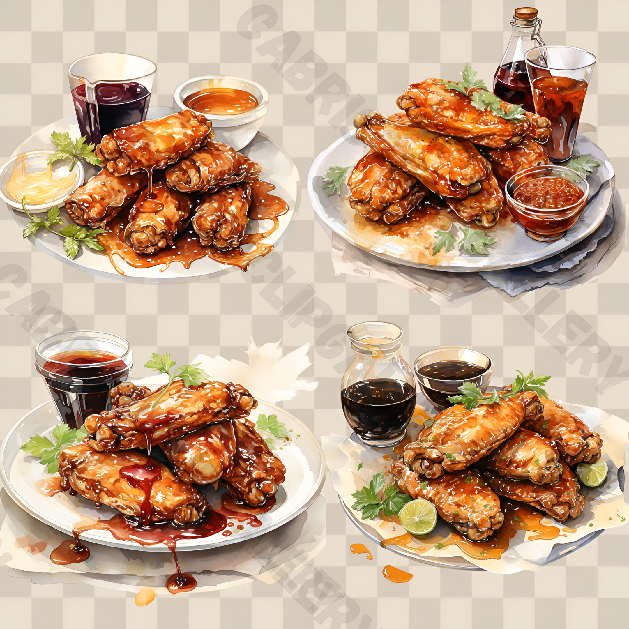 Watercolor Fast Food Clipart, 20 High Resolution PNG, Street Food ...