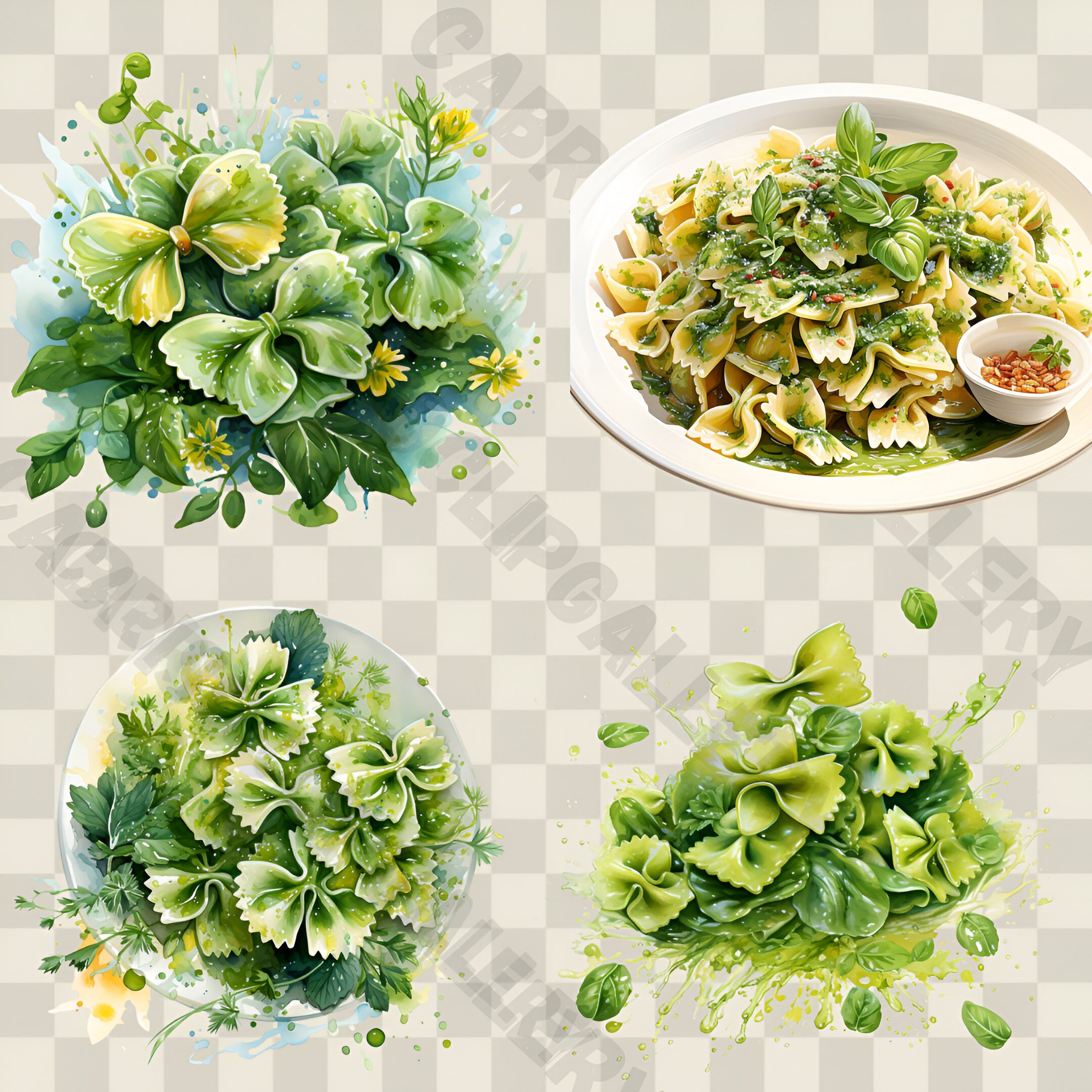 Food, Pasta, Food Watercolor Clipart, Pasta Png Graphics, Pistachio and ...