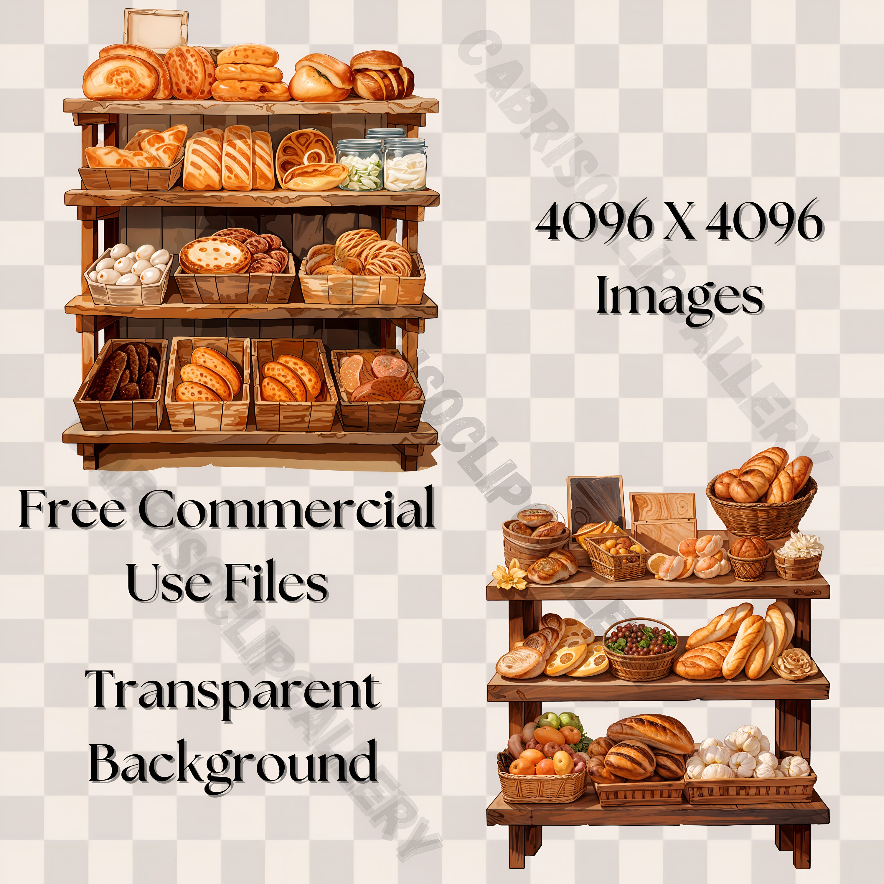 Baked Goods, Baking Watercolor Clipart, Dessert Png Graphics, Bread ...