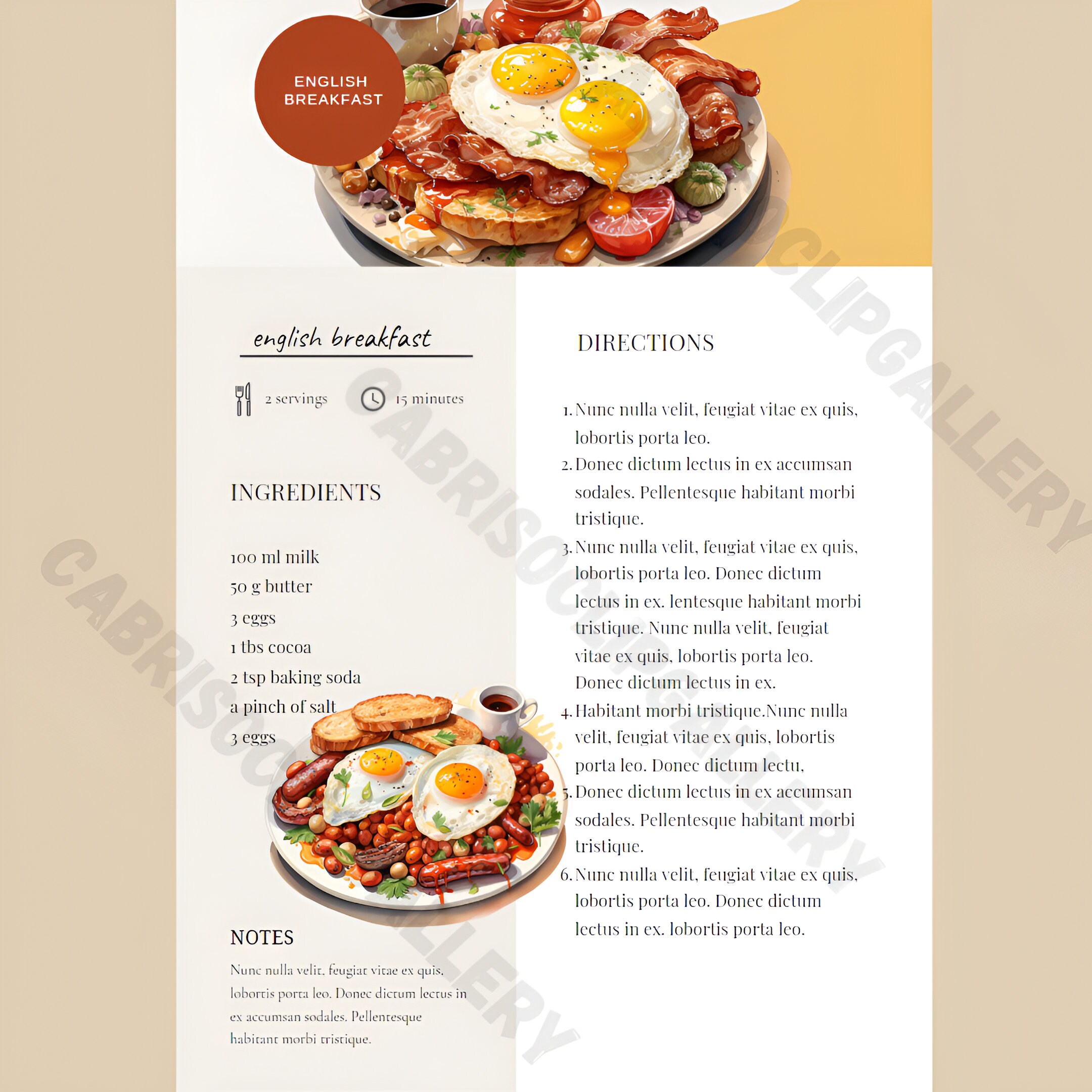 Watercolor Breakfast Food Clipart, 20 High Resolution PNG, English ...
