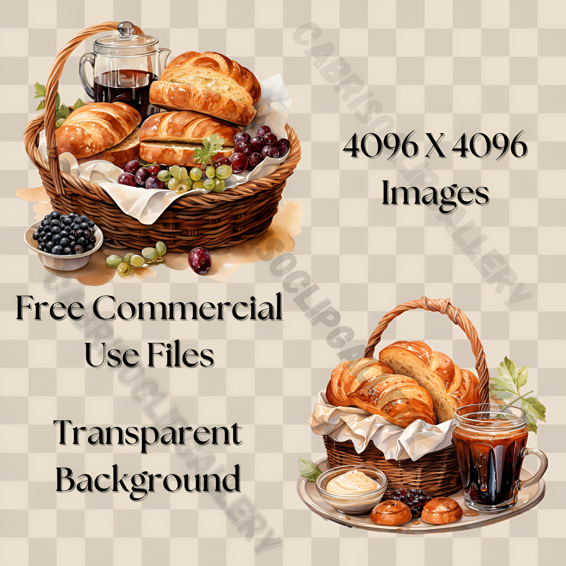 Watercolor Breakfast Clipart, 20 High Resolution PNG, Street Food ...