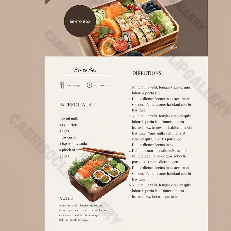Bento Box Clipart, Food Illustrations (PNG JPG) - Etsy Canada