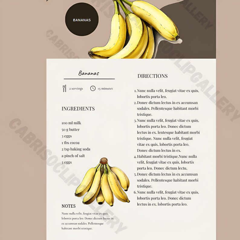 Watercolor Bananas Clipart | Food Clipart Bundle | Fruits Clipart ...