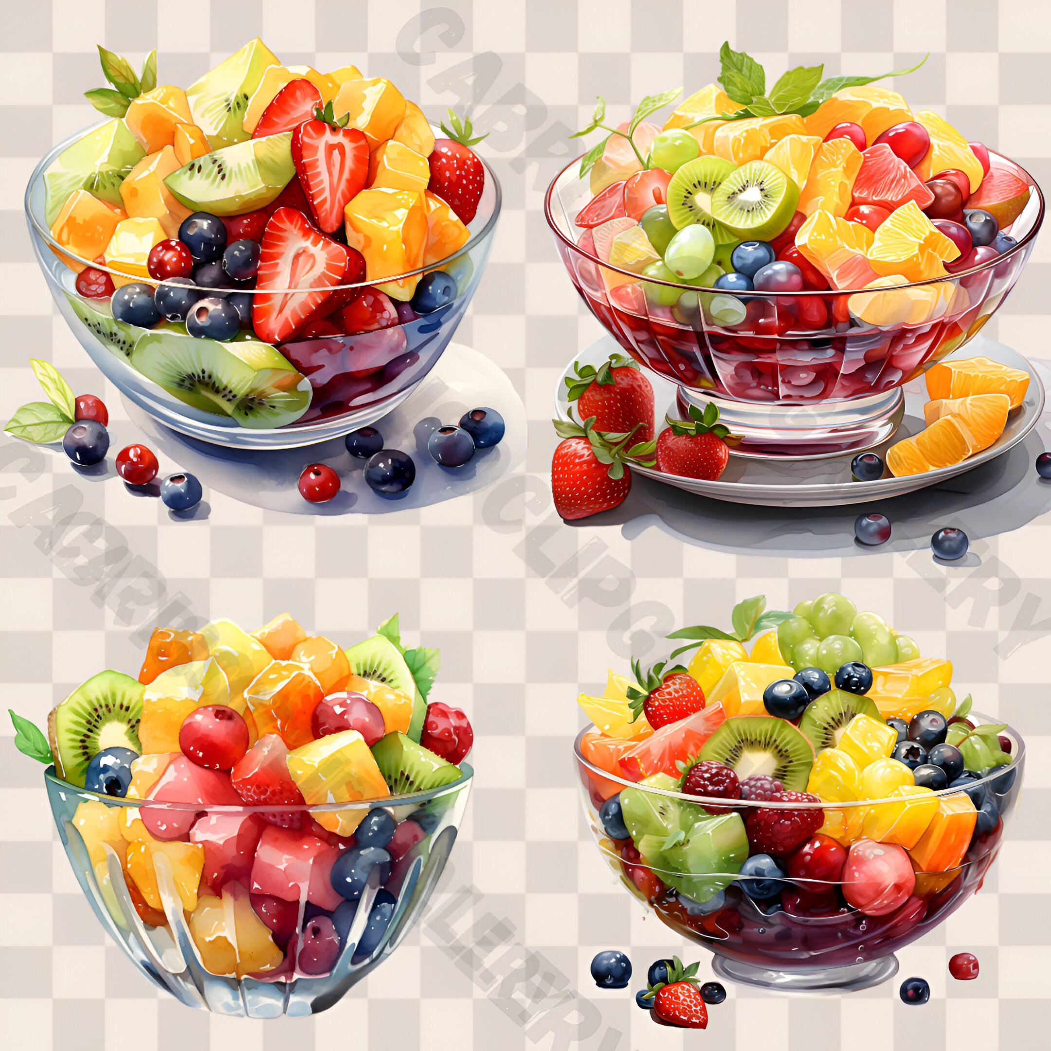 Healthy, Fruit Watercolor Clipart, Salad Png Graphics, Ong Fruits ...