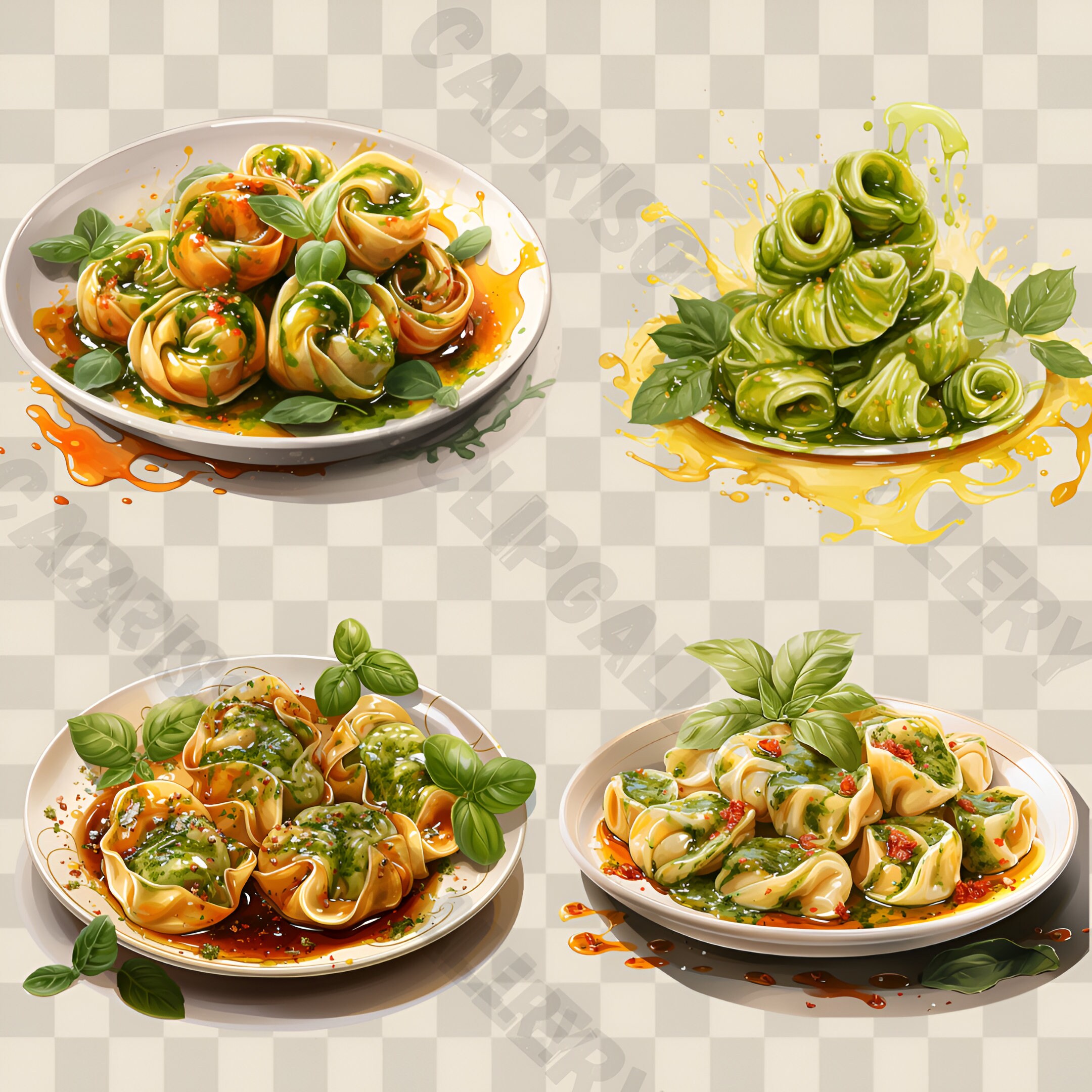 Food, Pasta, Pasta Watercolor Clipart, Dessert Png Graphics,tricolor ...