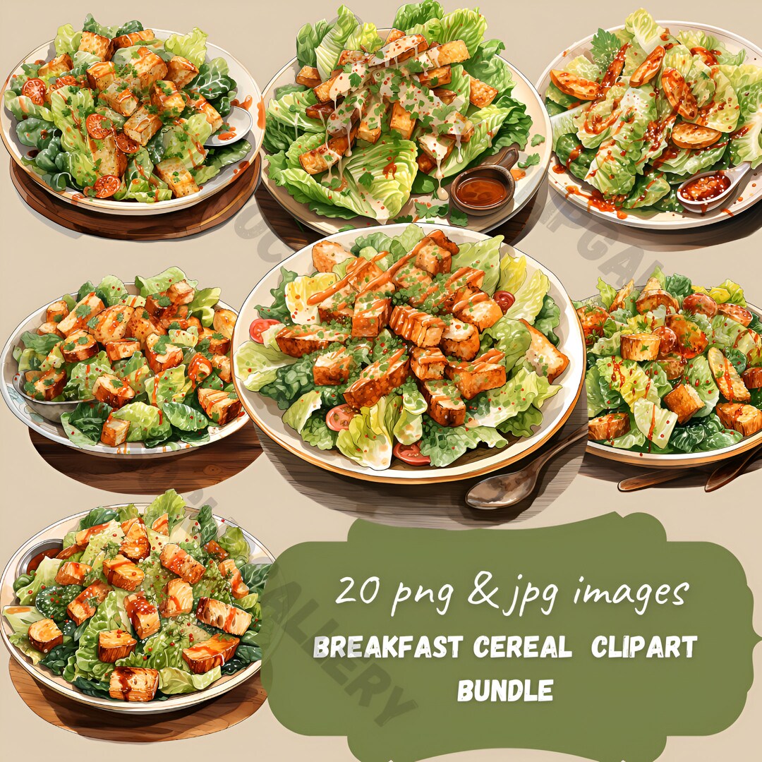 Watercolor Healthy Food Clipart, 20 High Resolution PNG, Salad Clipart ...