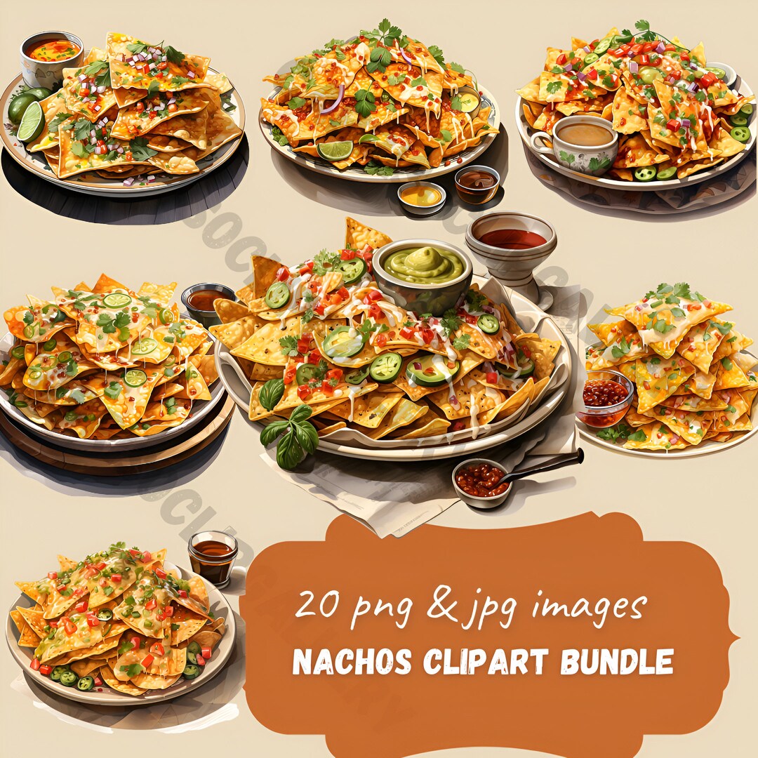 Food Clipart, Nachos Watercolor Clipart, Snacks Png Graphics, Nachos ...
