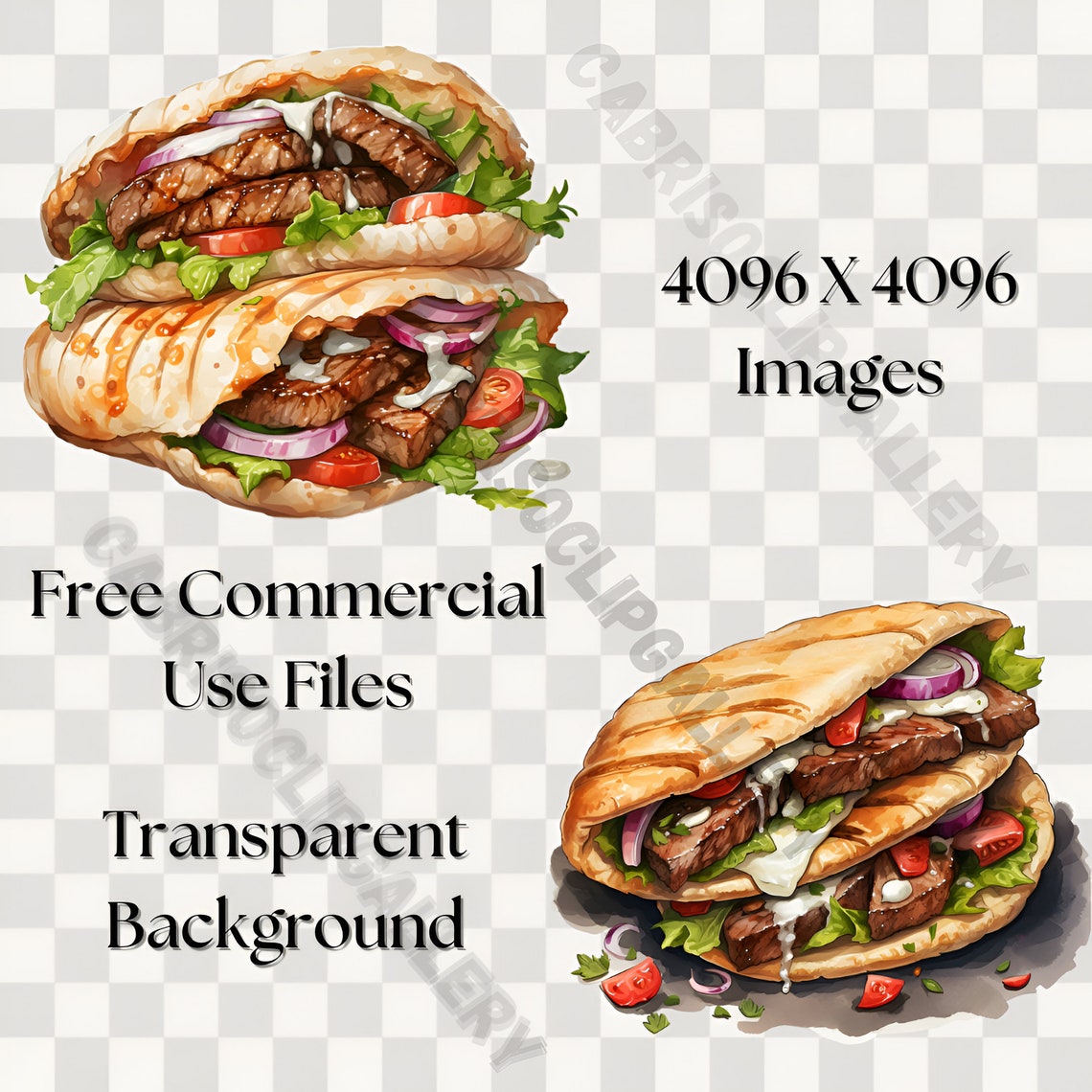 Watercolor Fast Food Clipart, 20 High Resolution PNG, Street Food ...