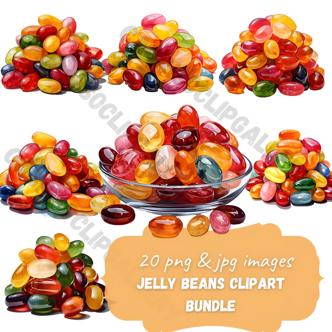 Candy, Jelly Beans Watercolor Clipart, Dessert Png Graphics, Ong Sweets ...