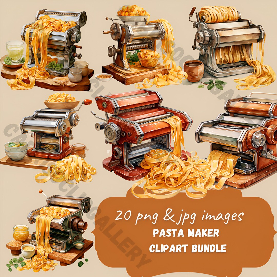 Kitchen Decor, Pasta Maker Watercolor Clipart, Home Decor Png Graphics ...