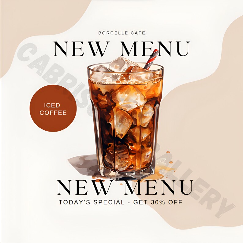 Iced Coffee Watercolor Clipart, PNG Graphics (digital Download) - Etsy