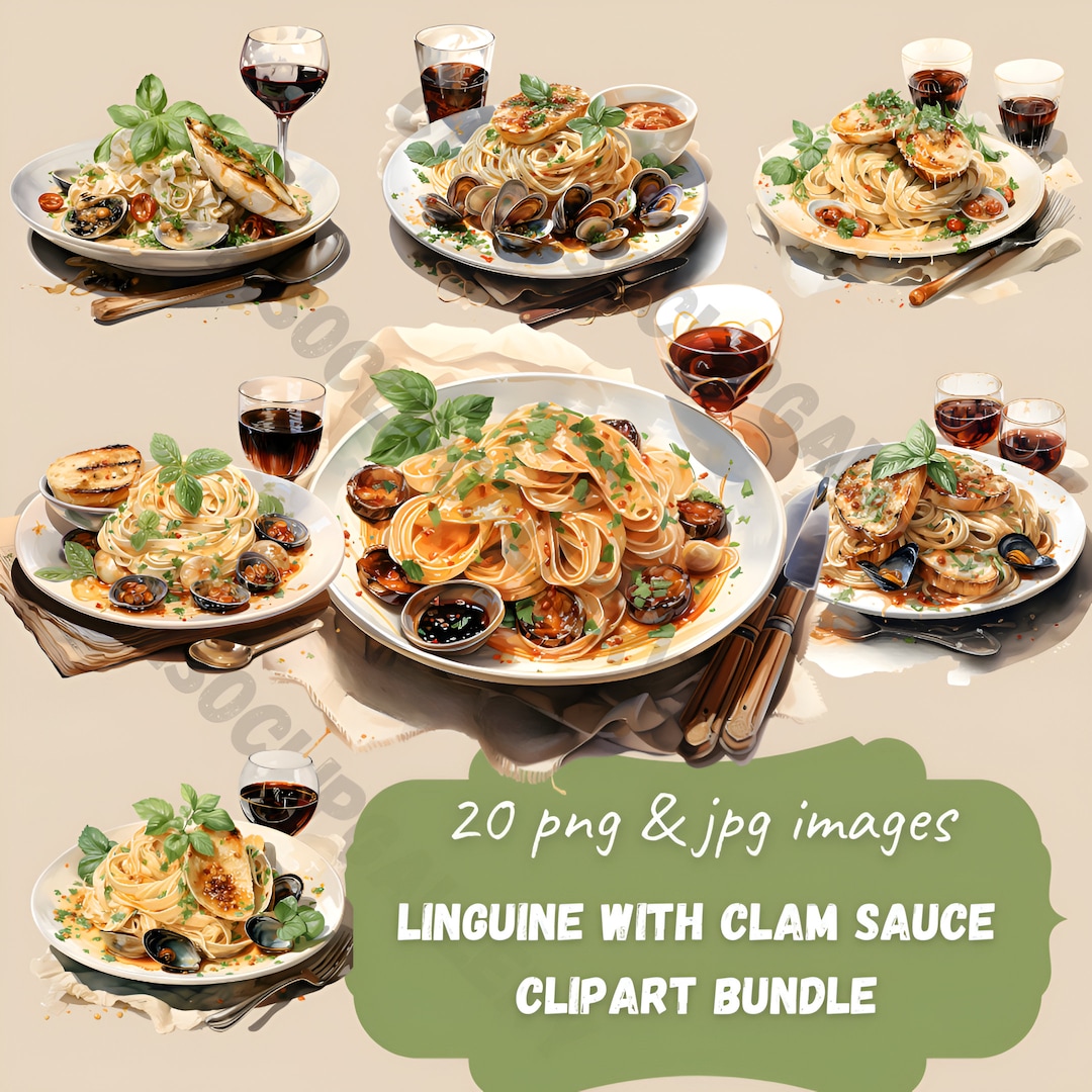 Food, Pasta Watercolor Clipart, Food Png Graphics, Calm Pasta, Linguine ...