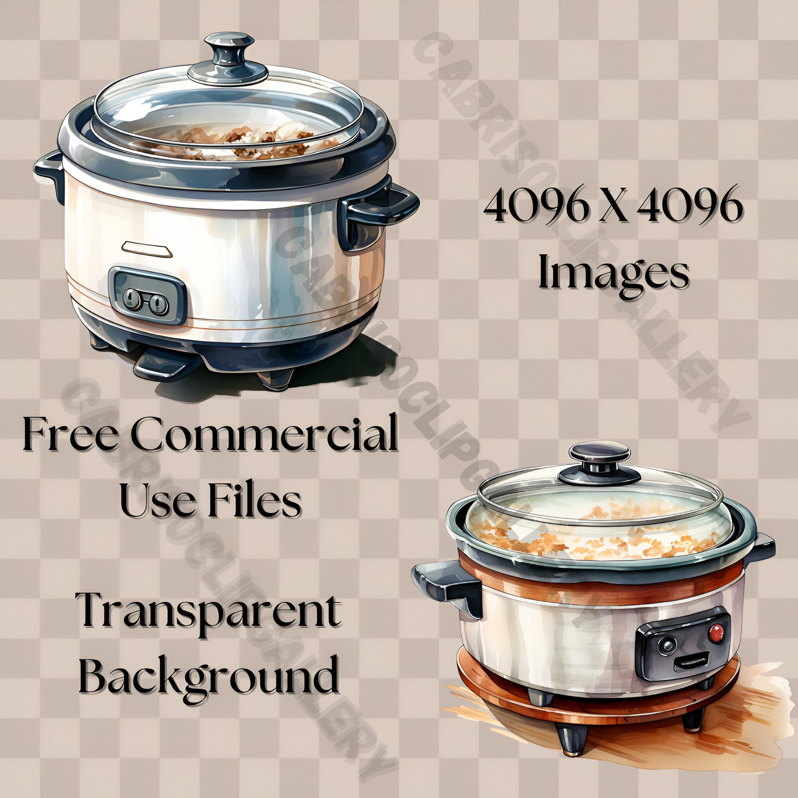 Kitchen Decor, Rice Cooker Watercolor Clipart, Rice Cooker Png Graphics ...