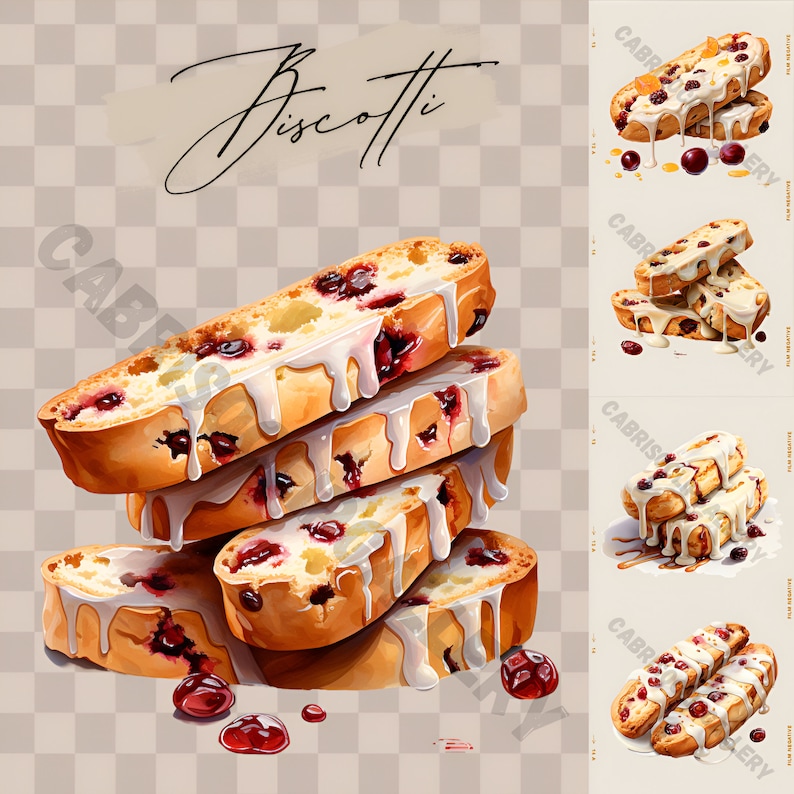 Baked Goods, Biscotti Watercolor Clipart, Dessert Png , Biscotti ...