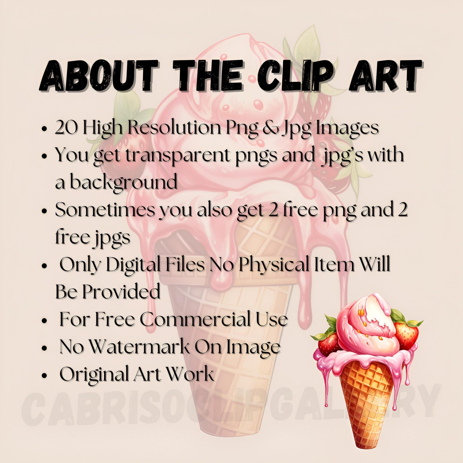 Ice Cream Watercolor Clipart, Dessert Png Graphics, Ong Sweets, Sticker ...