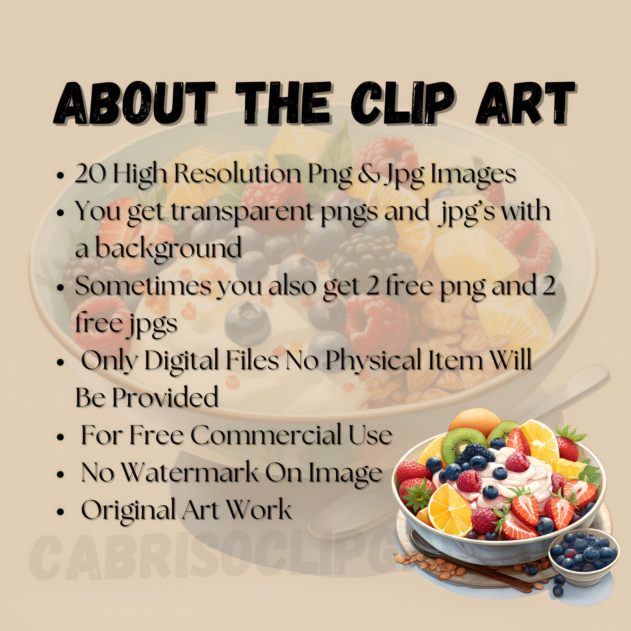 Watercolor Breakfast Food Clipart, 20 High Resolution PNG, Cereal ...