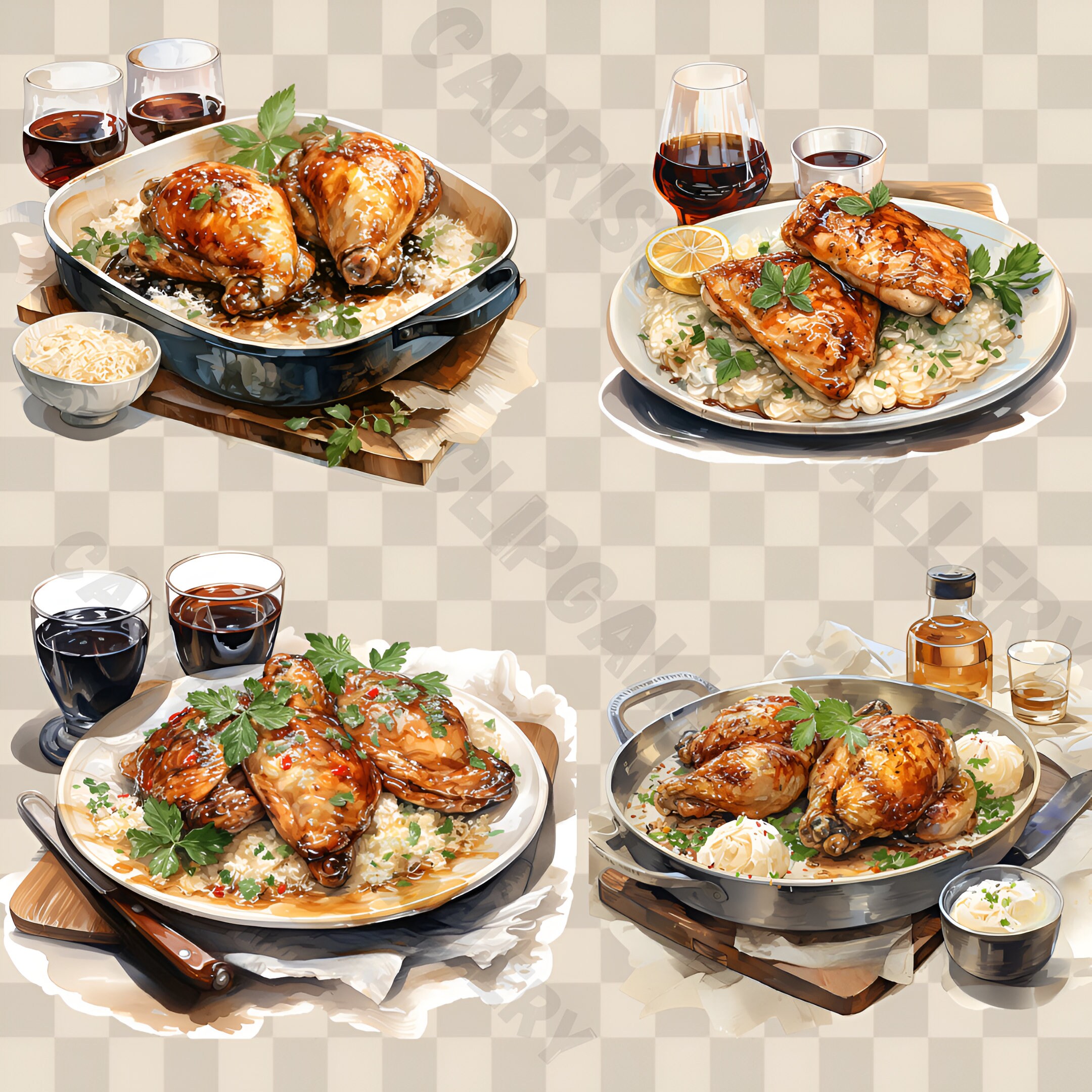 Watercolor Healthy Food Clipart, 20 High Resolution PNG, Food Clipart ...