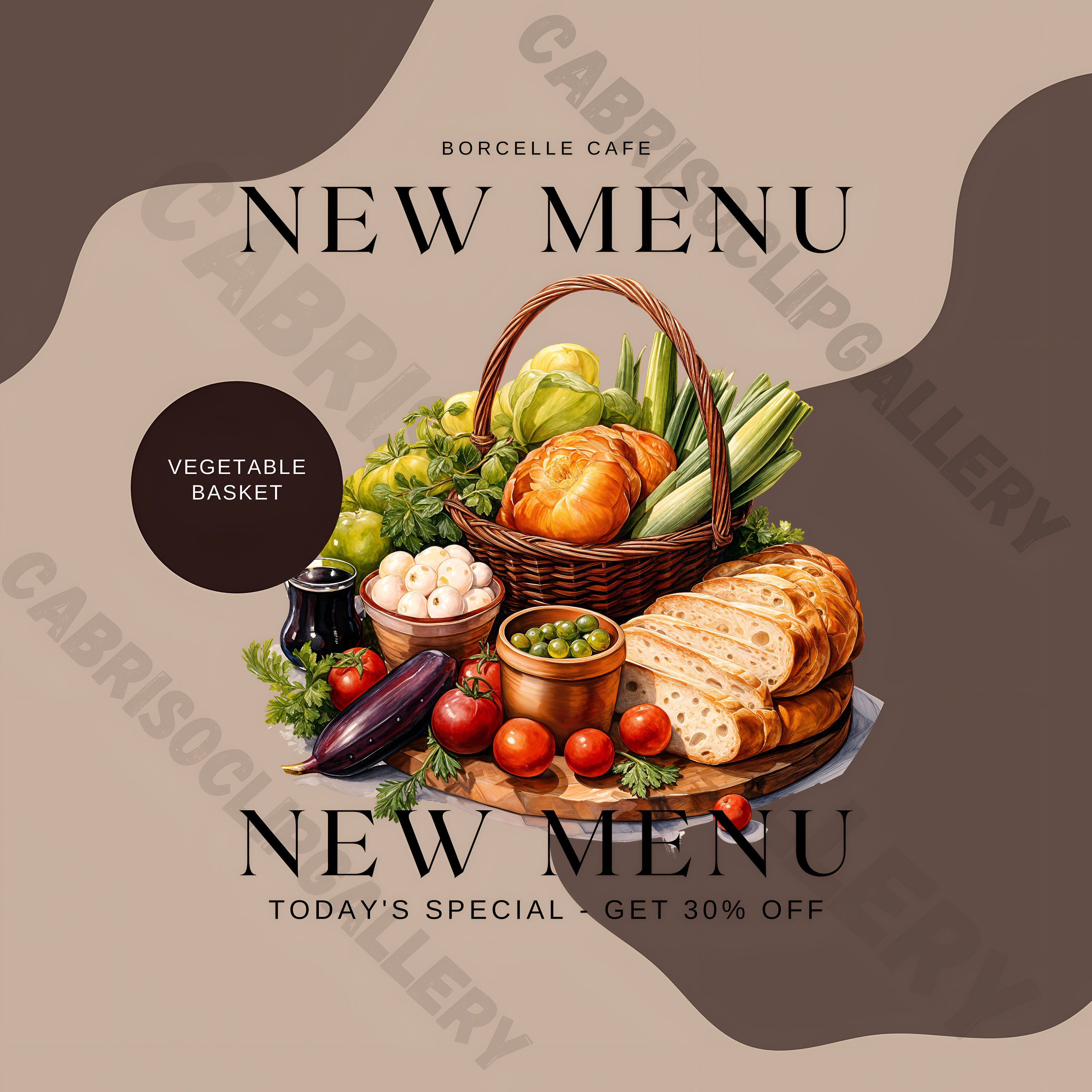 Watercolor Vegetable Basket Clipart, 20 High Resolution PNG, Vegetable ...