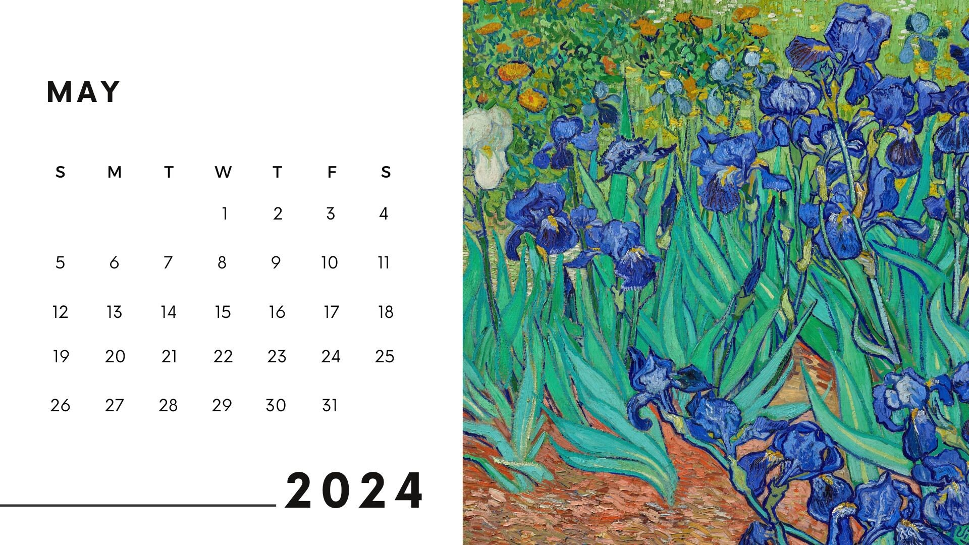 2024 Van Gogh Monthly Calendar Horizontal - Etsy