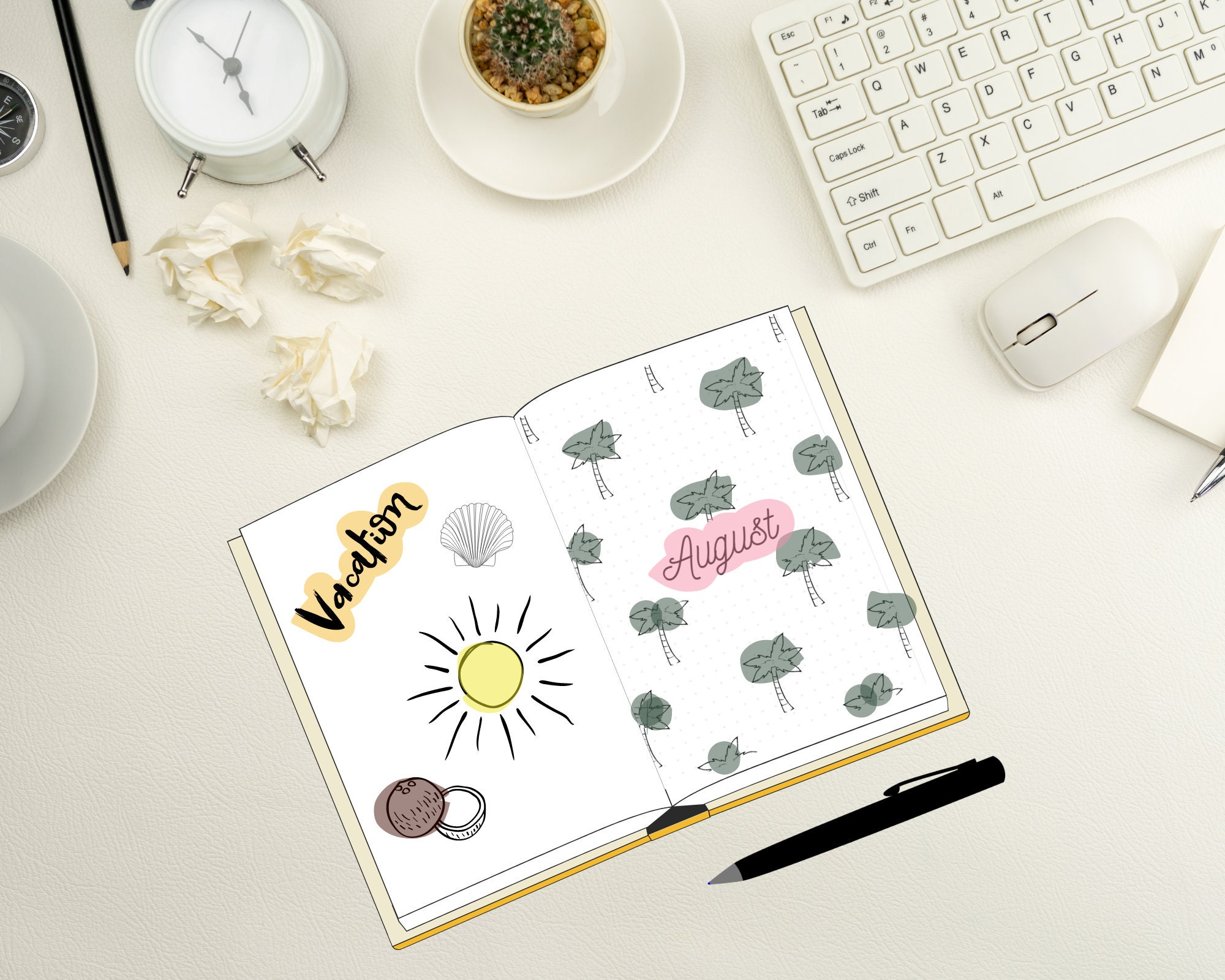 12 Monthly Cover Pages, A5 A4 US Letter Journal Monthly Title Page ...