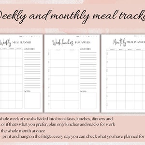 Meal Planner Printable, Weekly Meal Planner, Grocery List Printable ...