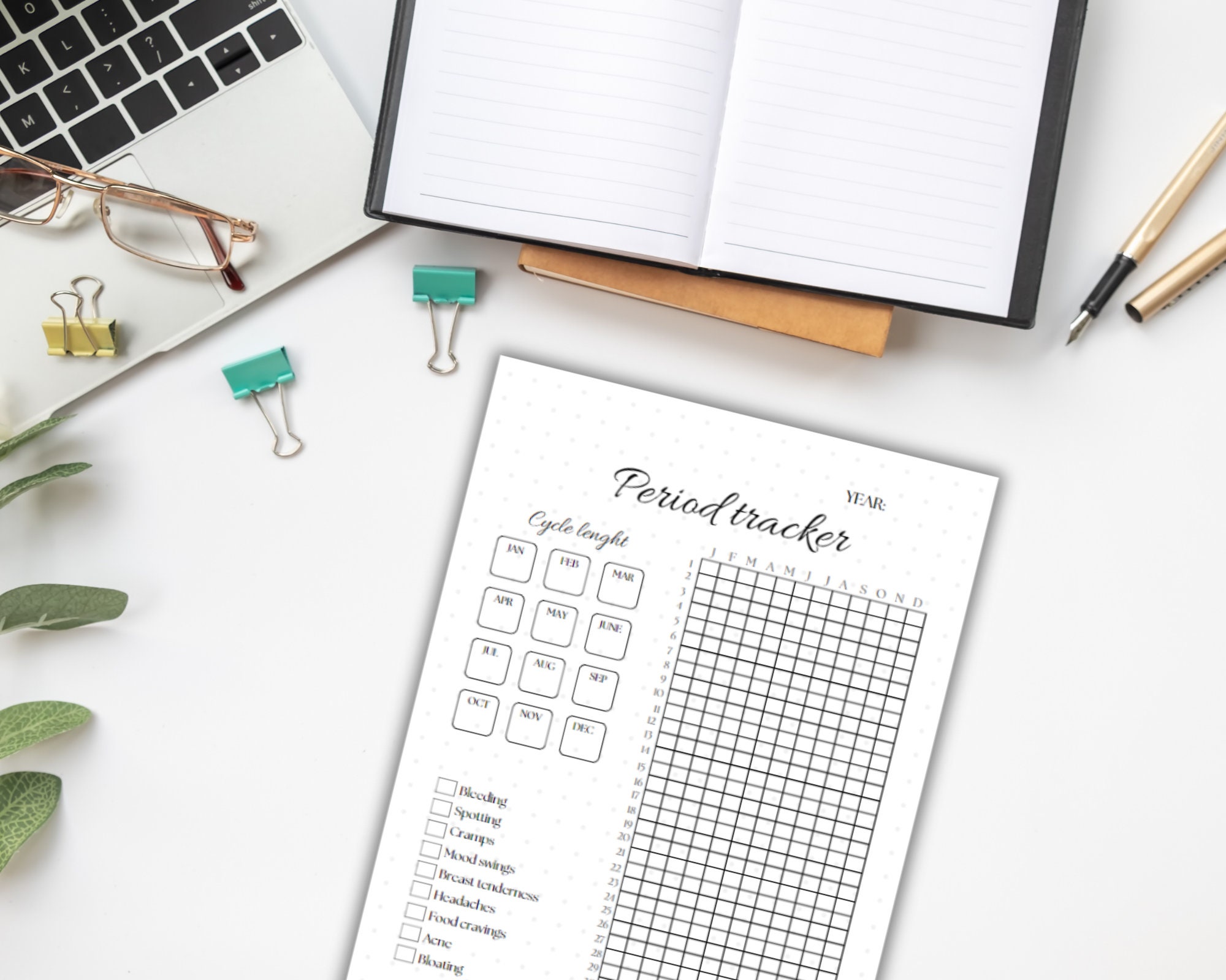 Period Tracker Printable Period Tracker Journal Menstrual Cycle Tarcker ...