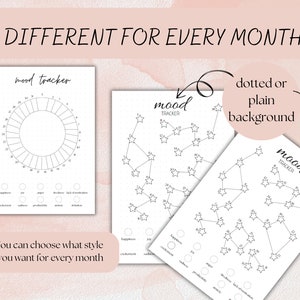 Monthly Mood Tracker Printable, Mental Health Trackers, Mood Journal ...