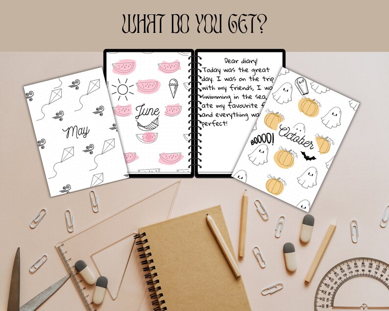 12 Monthly Cover Pages, A5 A4 US Letter Journal Monthly Title Page ...