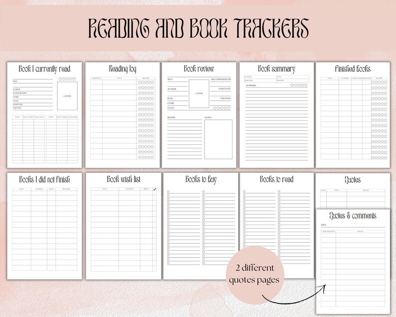 Reading Journal Reading Tracker Book Tracker Reading Planner Reading ...