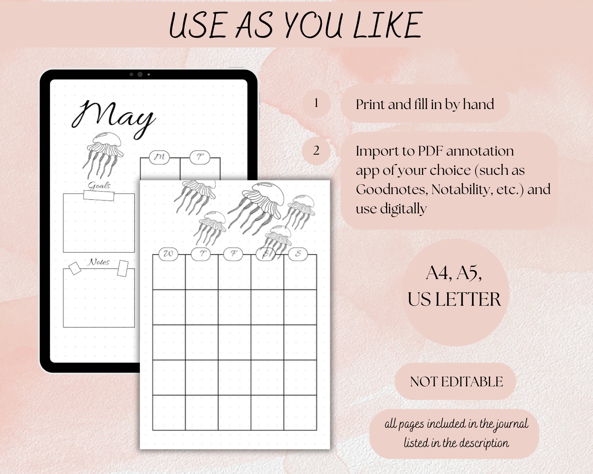 Premade Bullet Journal Bundle, 2024 Bullet Journal Printable, Pages Bullet Journal 2024, Premade ...