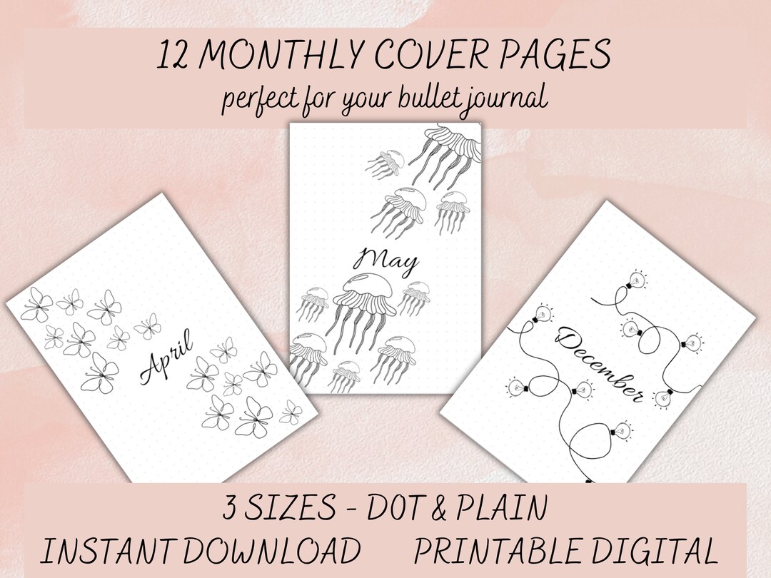 Bullet Journal Monthly Cover Pages, Monthly Covers Bullet Journal ...