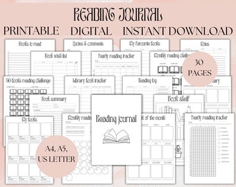 Printable Reading Journal Reading Planner Reading Log Book Journal Book ...