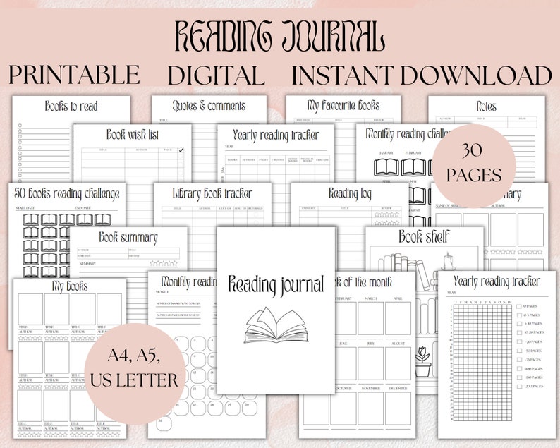 Reading Journal Reading Tracker Book Tracker Reading Planner Reading ...